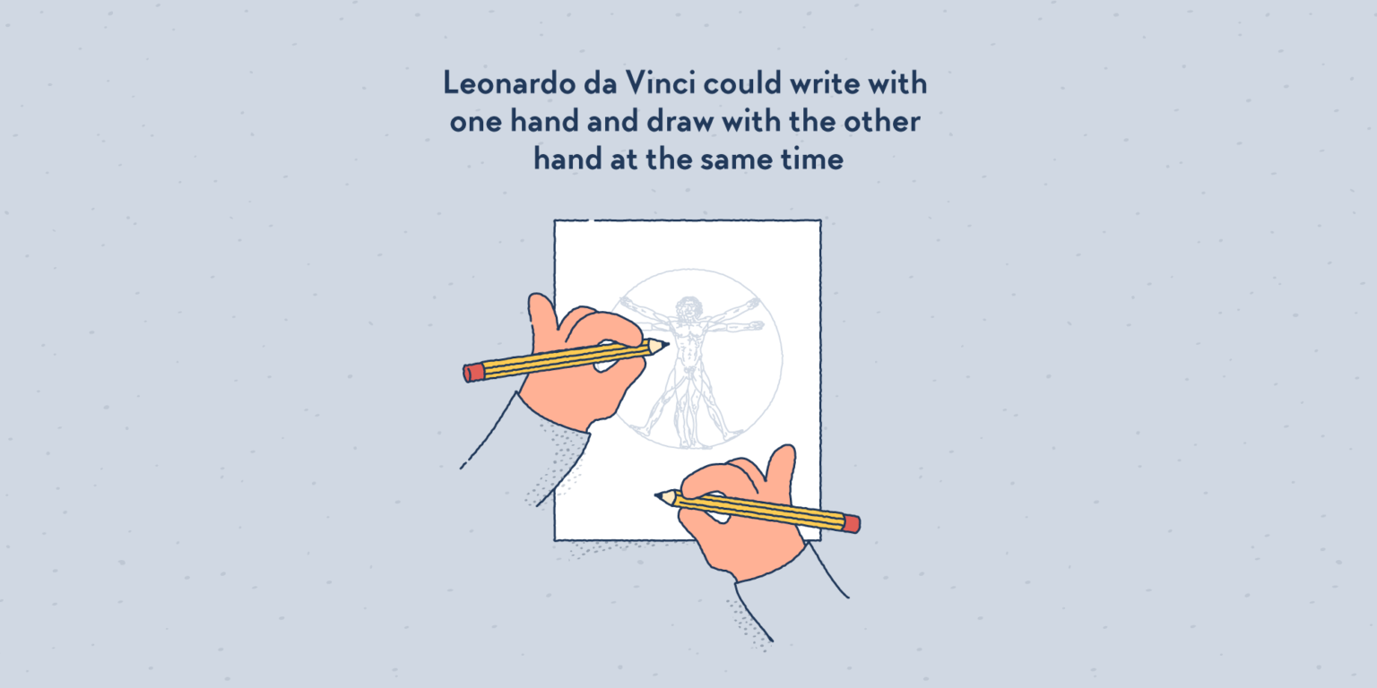 Leonardo da Vinci could write with one hand and draw with the other ...