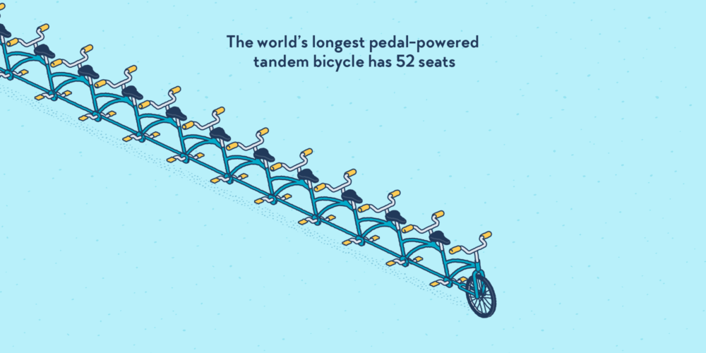 The world’s longest pedal-powered tandem bicycle has 52 seats – Factourism